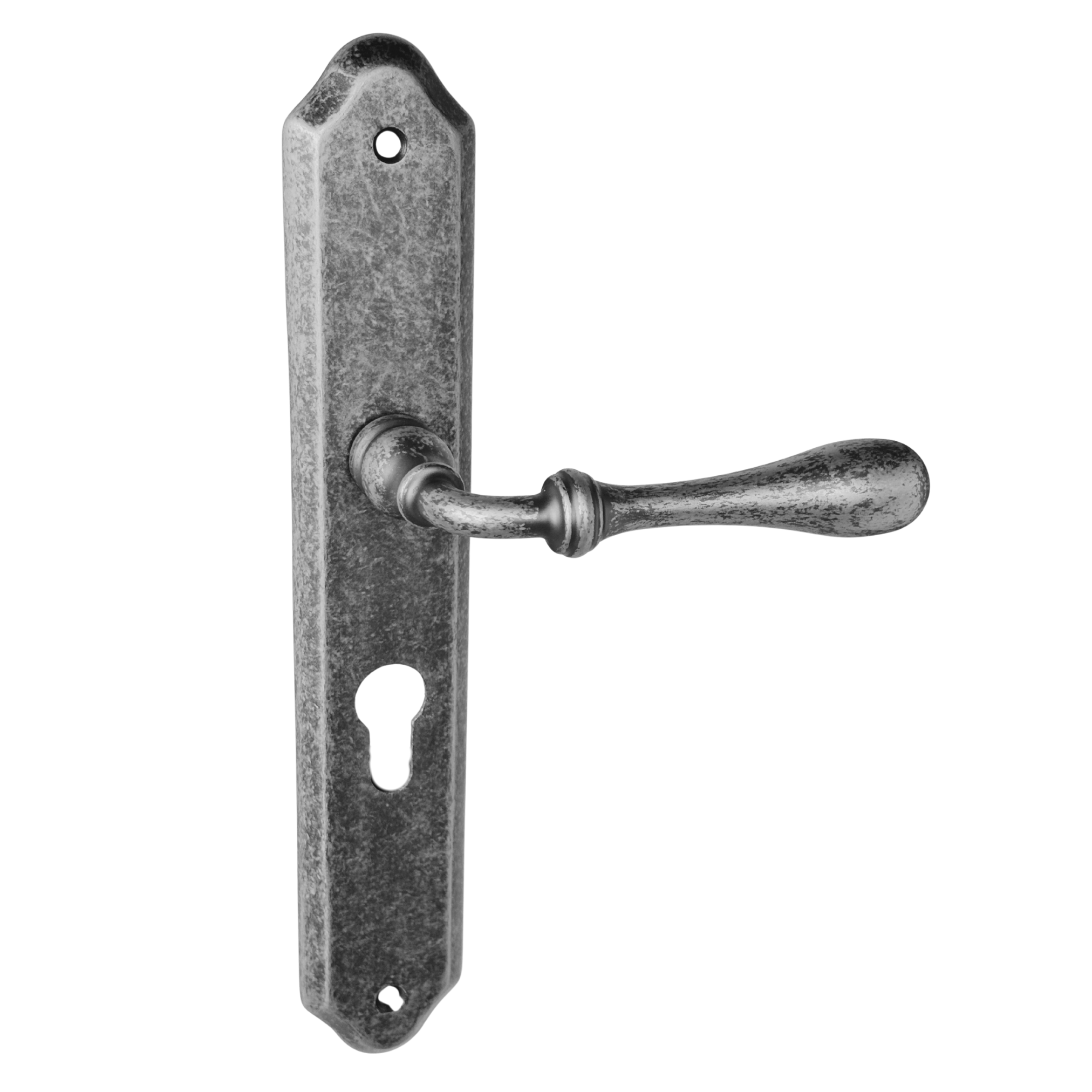 Exclusive italian handle on back plate ANTIQUE SILVER - Decor Handles