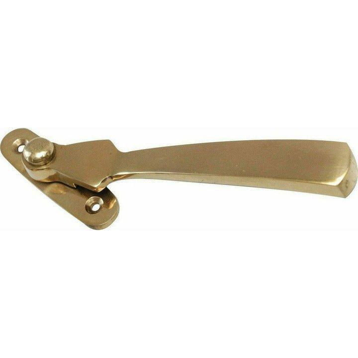Solid brass window handle with backing plate and wedge/striker - Decor ...