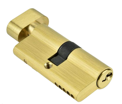 Satin Brass Knob Cylinder - 65mm - Decor Handles